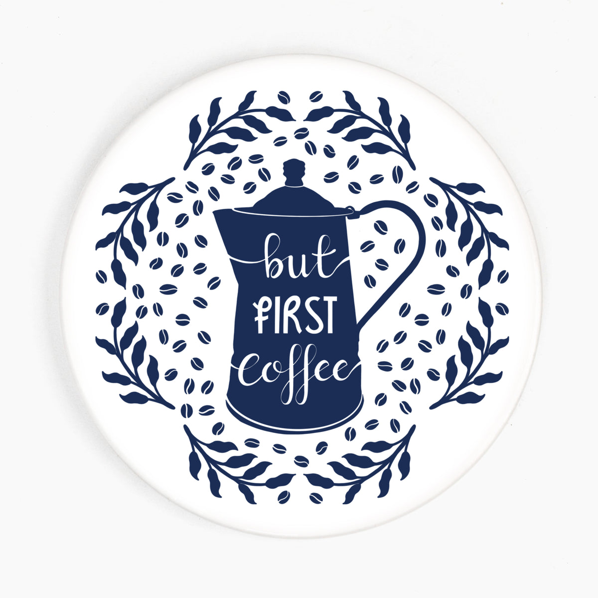 But First, Coffee Ceramic Coaster – Frog and Gnome